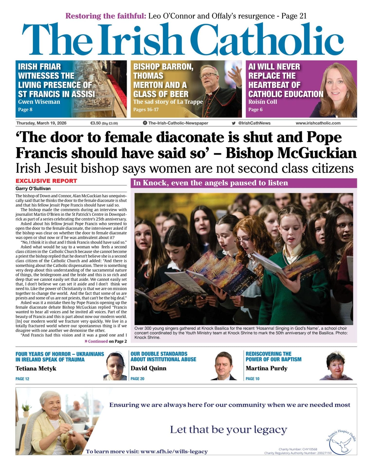 Irish Catholic: Bishop McGuckian - 'The door to female diaconate is ...